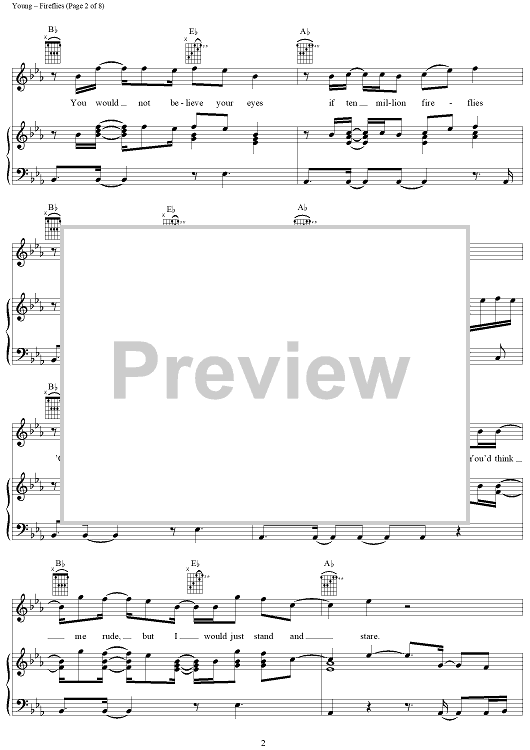 Fireflies" Sheet Music by Owl City for Piano/Vocal/Chords - Sheet Music Now