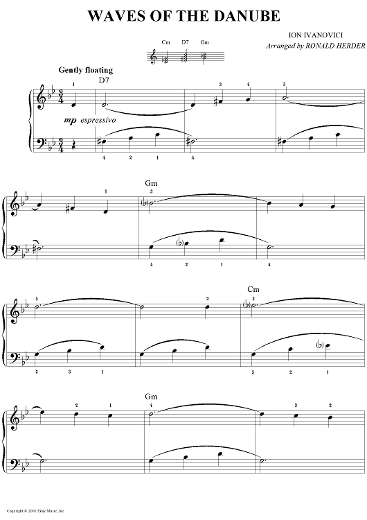 Waves Of The Danube" Sheet Music for Easy Piano - Sheet Music Now