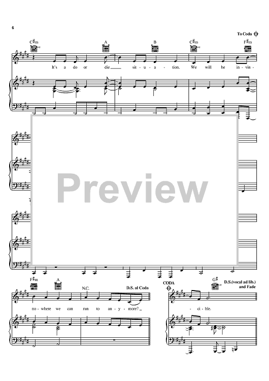 Invincible" Sheet Music by Pat Benatar for Piano/Vocal/Chords - Sheet ...