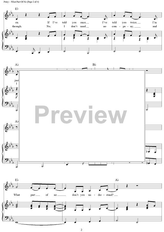 What Part Of No" Sheet Music by Lorrie Morgan for Piano/Vocal/Chords ...