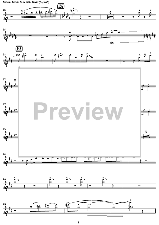 The Jazz Police - B-flat Trumpet 1" Sheet Music by Gordon Goodwin's Big Phat Band for Jazz ...