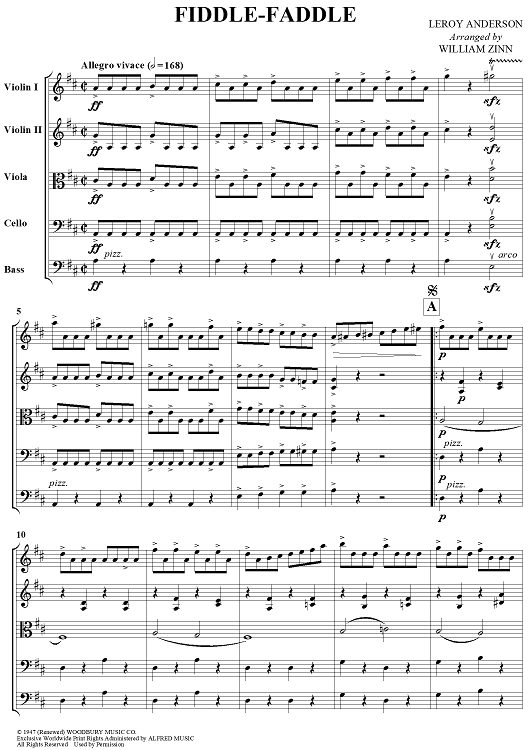 Fiddle-Faddle - Score" Sheet Music for String Ensemble - Sheet Music Now