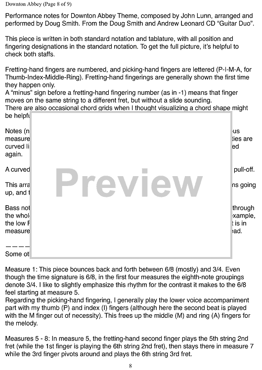 Downton Abbey Theme" Sheet Music by Doug Smith for Guitar Tab - Sheet ...