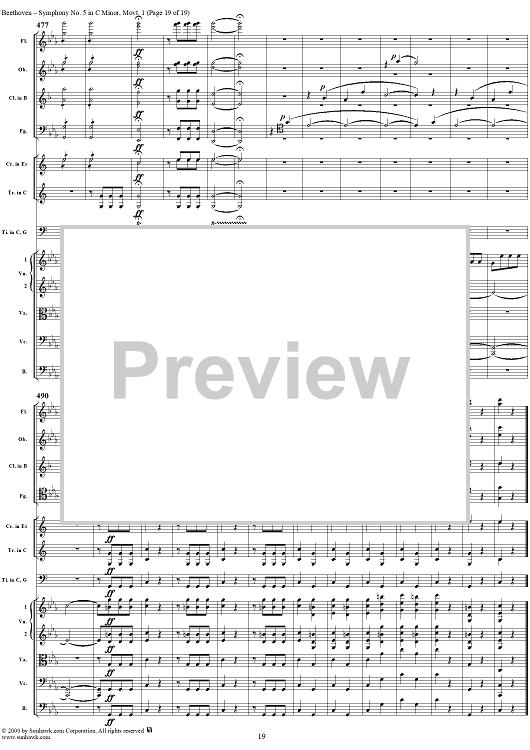 Symphony No. 5, Movement 1 - Full Score" Sheet Music for Orchestra ...