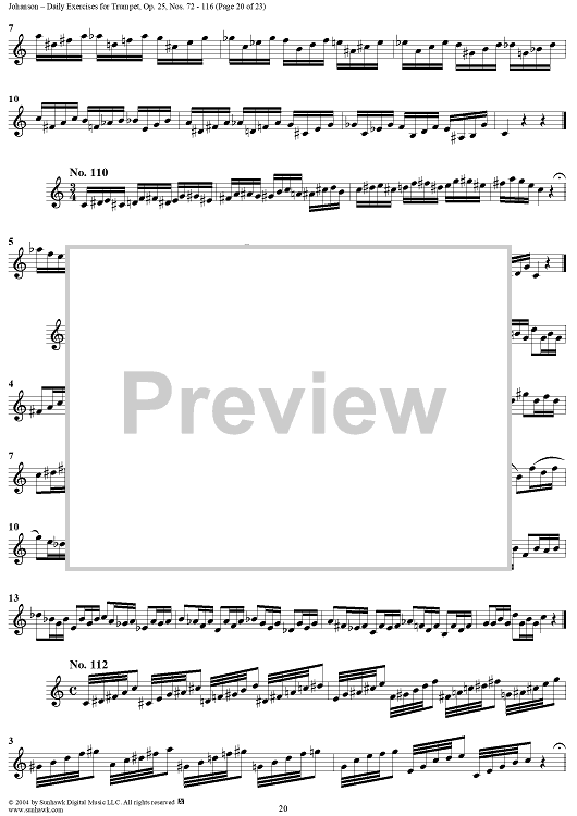 Daily Exercises for Trumpet, Op. 25: Nos. 72-116" Sheet Music for ...