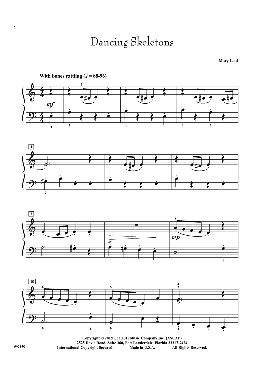 Dancing Skeletons" Sheet Music for Piano - Sheet Music Now