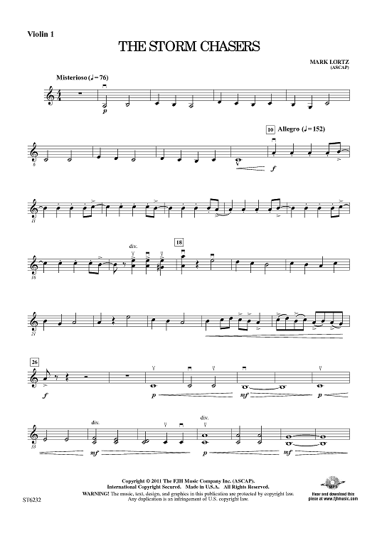 The Storm Chasers - Violin 1" Sheet Music for String Orchestra - Sheet ...