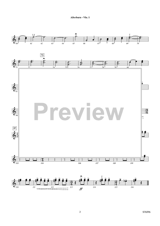 Afterburn - Violin 1" Sheet Music for String Orchestra - Sheet Music Now