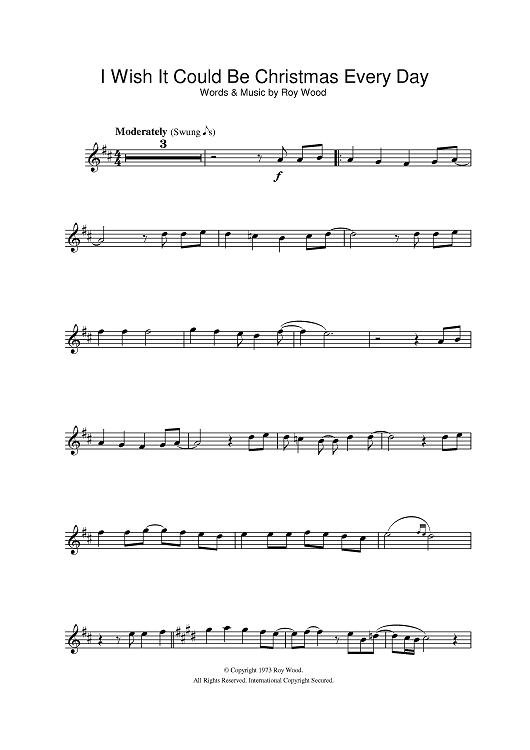 I Wish It Could Be Christmas Every Day" Sheet Music by Wizzard for ...