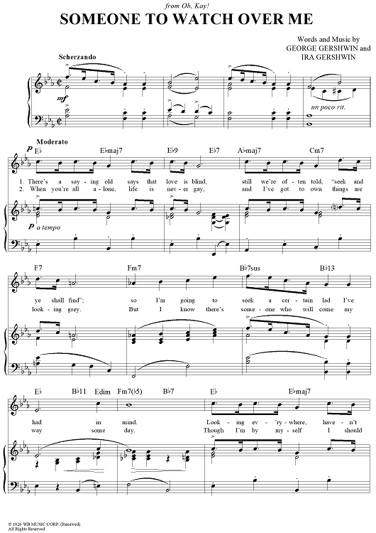 Someone to Watch Over Me" Sheet Music by Frank Sinatra for Piano/Vocal ...