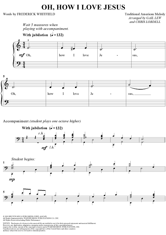 Oh, How I Love Jesus" Sheet Music for Easy Piano/Vocal - Sheet Music Now