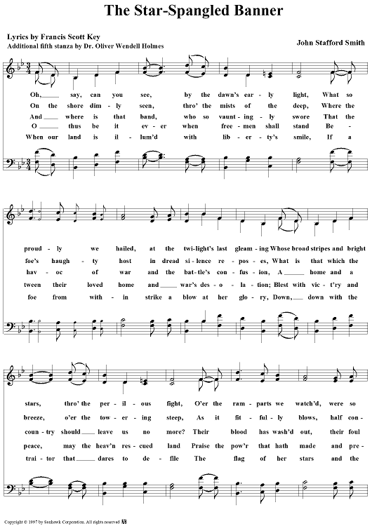 The Star-Spangled Banner" Sheet Music for Four-part Mixed Chorus ...