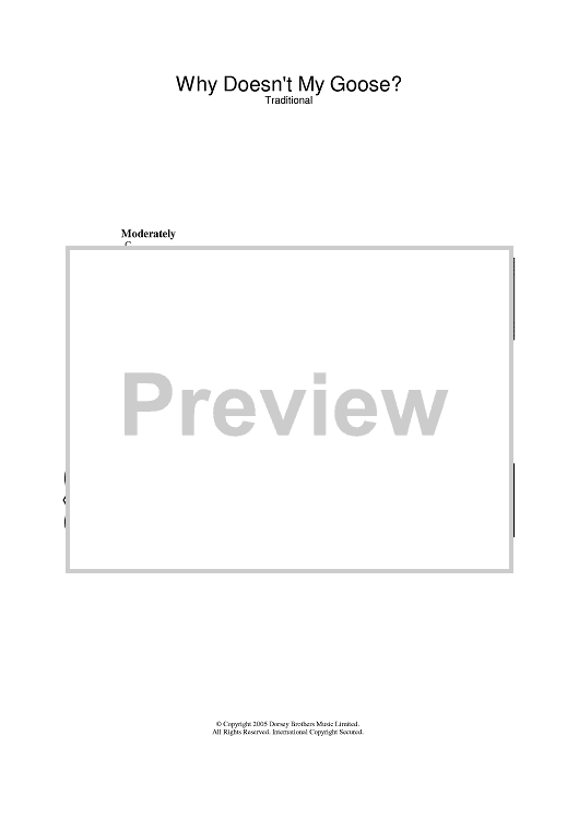 Why Doesn't My Goose" Sheet Music for Piano/Vocal/Chords - Sheet Music Now