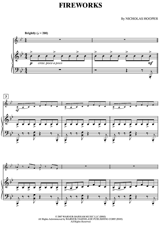 Fireworks" Sheet Music for Alto Sax/Piano - Sheet Music Now