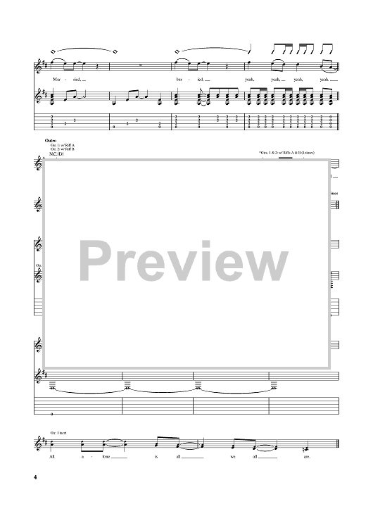 All Apologies" Sheet Music by Nirvana for Guitar Tab - Sheet Music Now