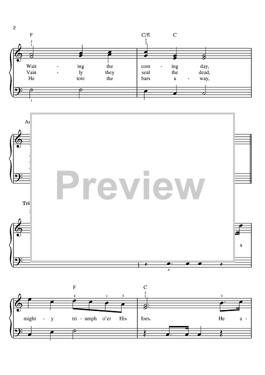 Christ Arose (Low In The Grave He Lay)" Sheet Music by Robert Lowry for Easy Piano - Sheet Music Now