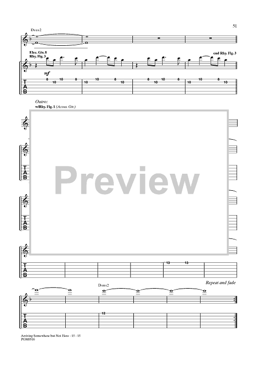 Arriving Somewhere But Not Here" Sheet Music by Porcupine Tree for ...