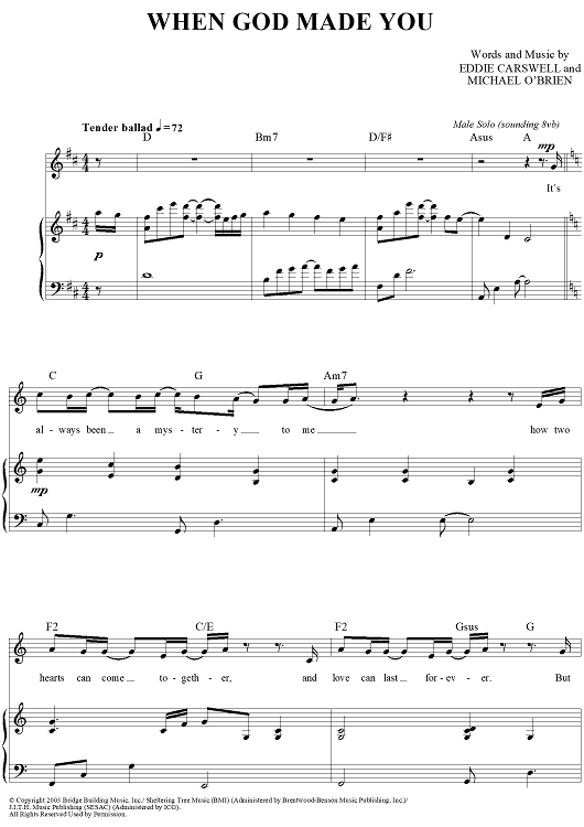 When God Made You" Sheet Music by Newsong for Piano/Vocal/Chords ...