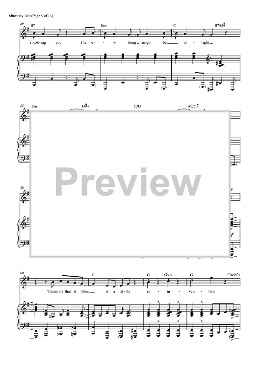 Sincerely Me - from Dear Evan Hansen" Sheet Music for Piano/Vocal ...