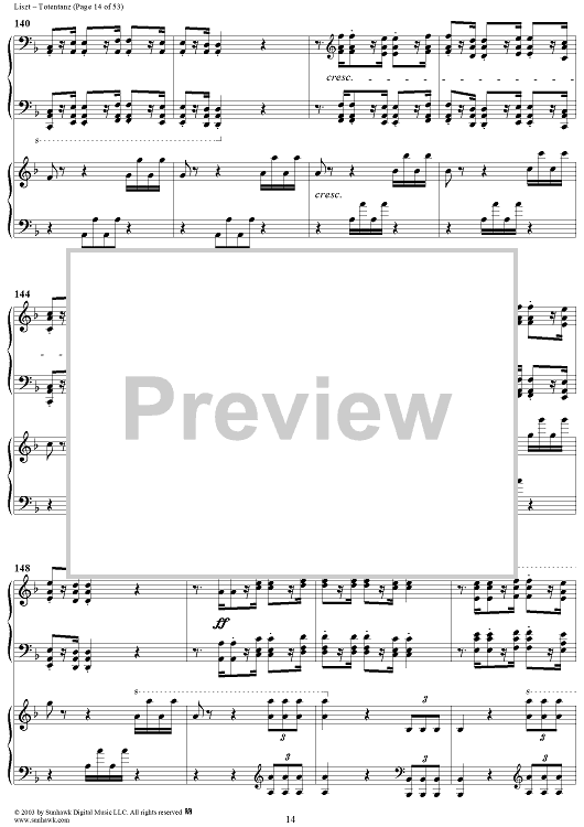 Totentanz" Sheet Music for 2 Pianos, 4 Hands - Sheet Music Now