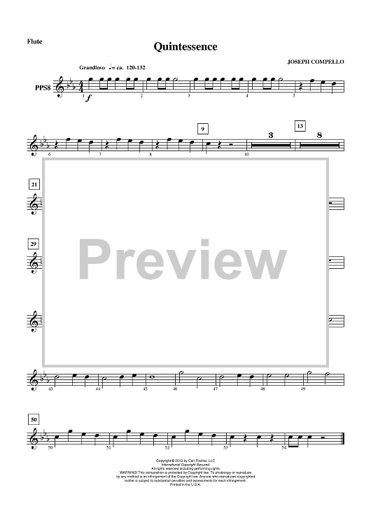 Quintessence - Flute" Sheet Music for Concert Band - Sheet Music Now