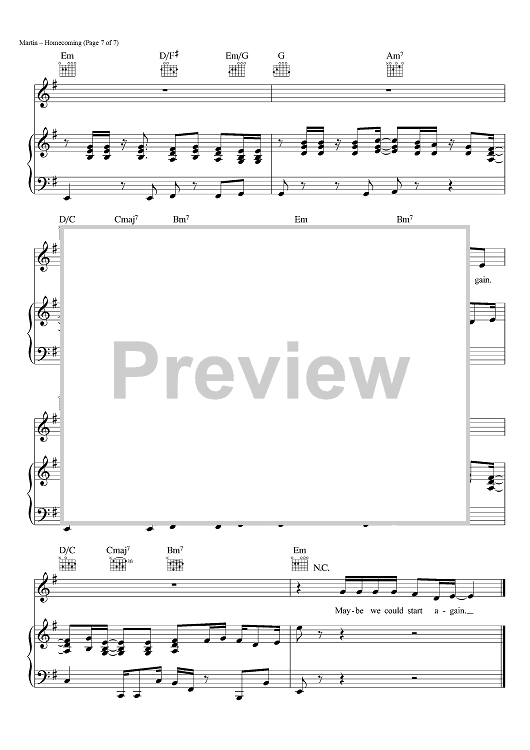 Homecoming" Sheet Music by Kanye West for Piano/Vocal/Chords - Sheet Music Now