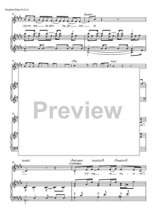 Requiem - from Dear Evan Hansen" Sheet Music for Piano/Vocal/Chords ...