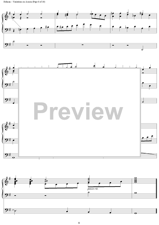 Variations on "Azmon"" Sheet Music for Organ Solo - Sheet Music Now