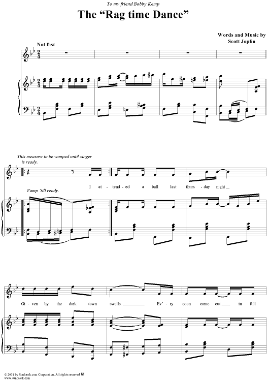 The Ragtime Dance (1902)" Sheet Music for Piano/Vocal - Sheet Music Now