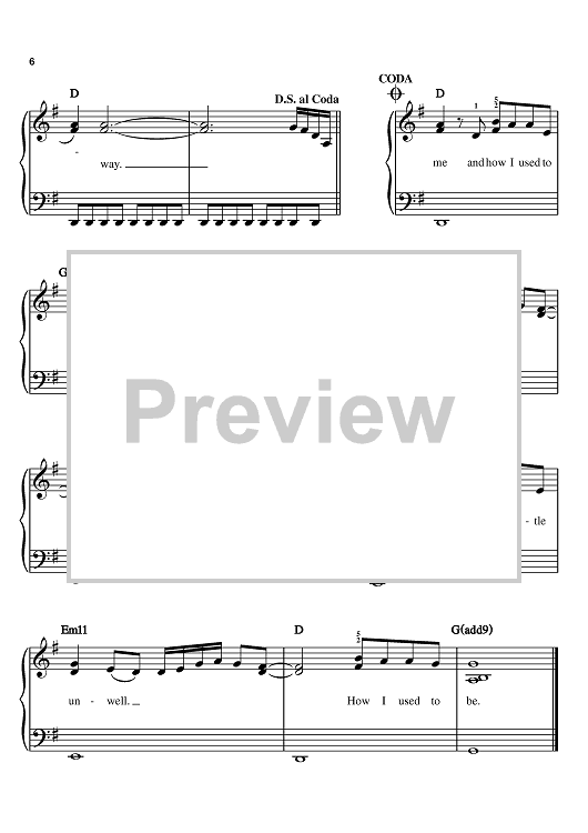 Unwell" Sheet Music by Matchbox Twenty for Easy Piano - Sheet Music Now