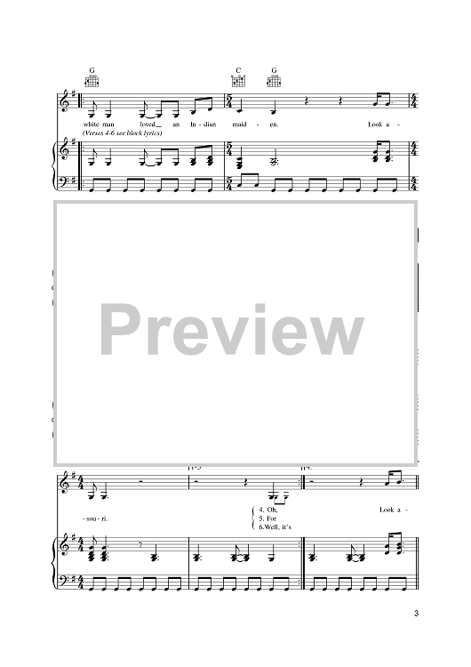 Shenandoah" Sheet Music by Bob Dylan for Piano/Vocal/Chords - Sheet Music Now