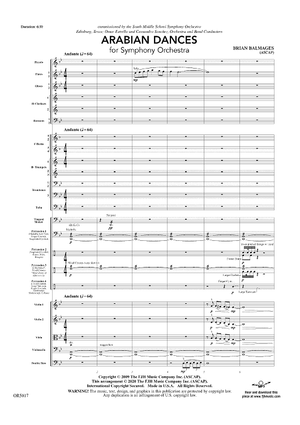 Arabian Dances - Score" Sheet Music for Orchestra - Sheet Music Now