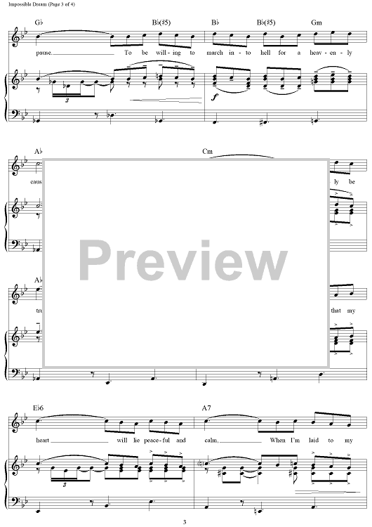 The Impossible Dream (The Quest)" Sheet Music for Piano/Vocal/Chords - Sheet Music Now