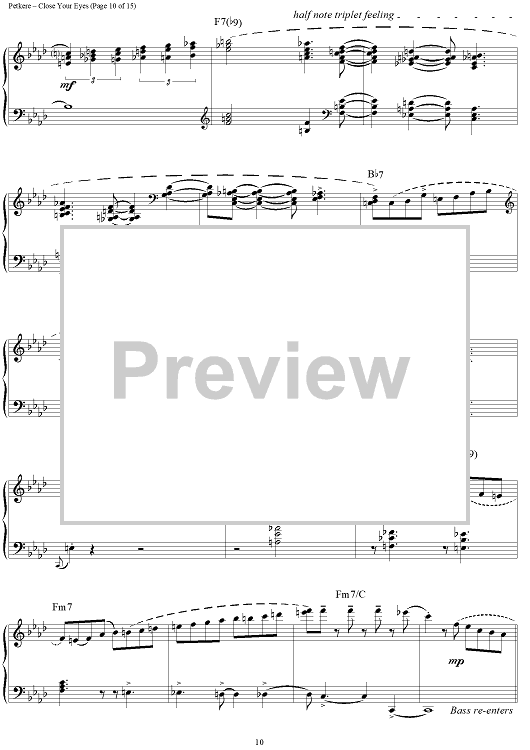 Close Your Eyes" Sheet Music by Marian McPartland for Piano Solo ...