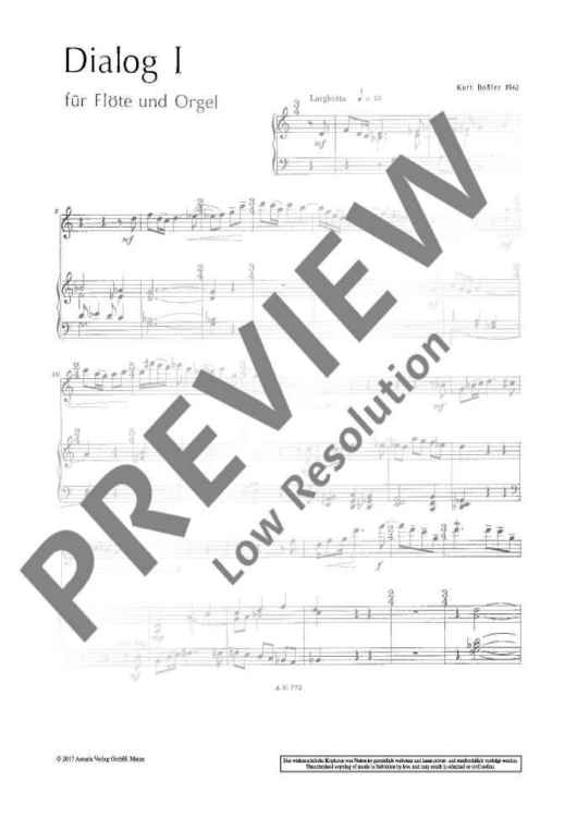 Dialog I" Sheet Music for Flute And Organ - Sheet Music Now