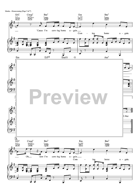 Homecoming" Sheet Music by Kanye West for Piano/Vocal/Chords - Sheet Music Now