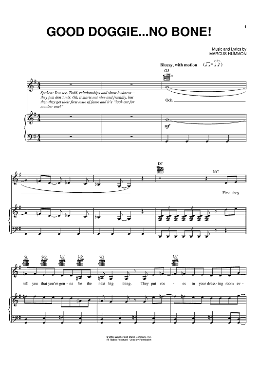 Good Doggie.....No Bone!" Sheet Music by Reba McEntire for Piano/Vocal ...