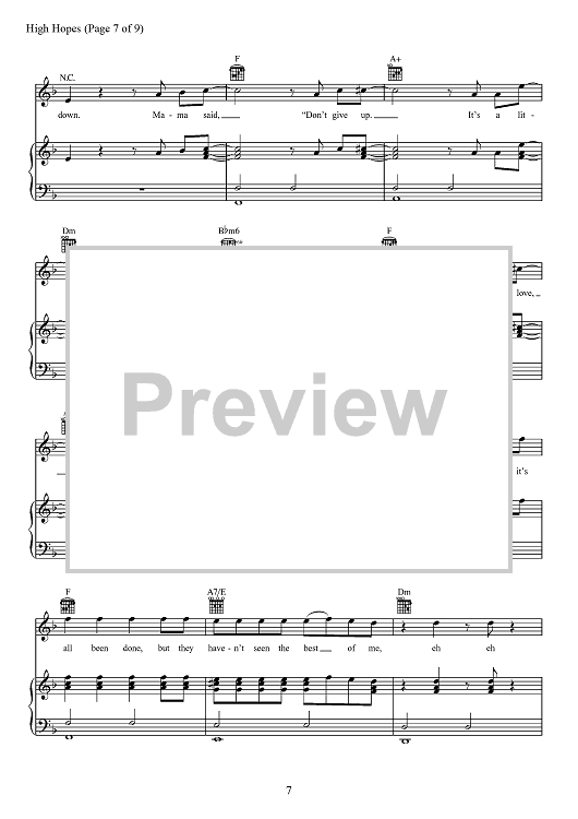 High Hopes" Sheet Music by Panic! at the Disco for Piano/Vocal/Chords ...