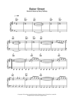 Baker Street" Sheet Music by Gerry Rafferty for Piano/Vocal/Chords ...