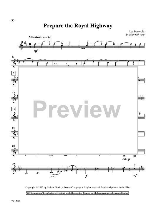 Prepare the Royal Highway" Sheet Music for Violin/Piano - Sheet Music Now