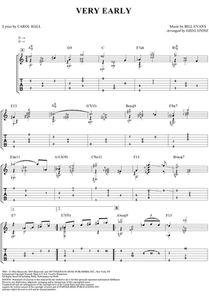 Very Early" Sheet Music for Guitar Tab - Sheet Music Now