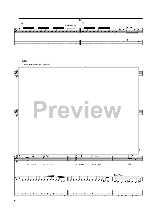 Peace Sells" Sheet Music by Megadeth for Bass Tab - Sheet Music Now