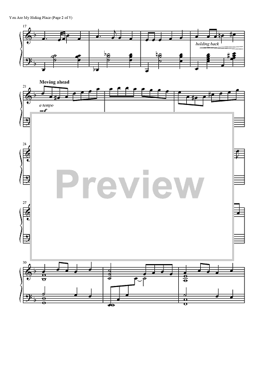 You Are My Hiding Place" Sheet Music for Piano Solo - Sheet Music Now