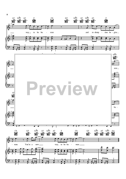 New Way To Be Human" Sheet Music by Switchfoot for Piano/Vocal/Chords ...