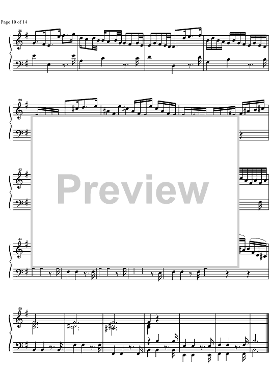 Concerto G Major BWV 980" Sheet Music for Keyboard - Sheet Music Now