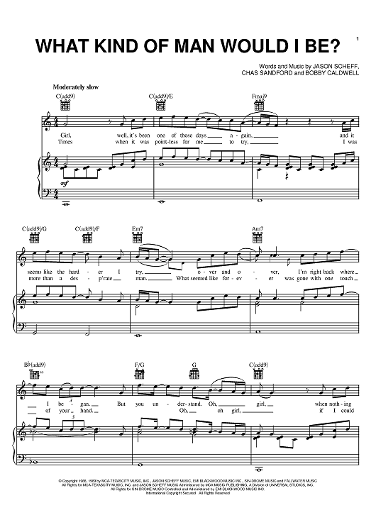 What Kind Of Man Would I Be?" Sheet Music by Chicago for Piano/Vocal ...