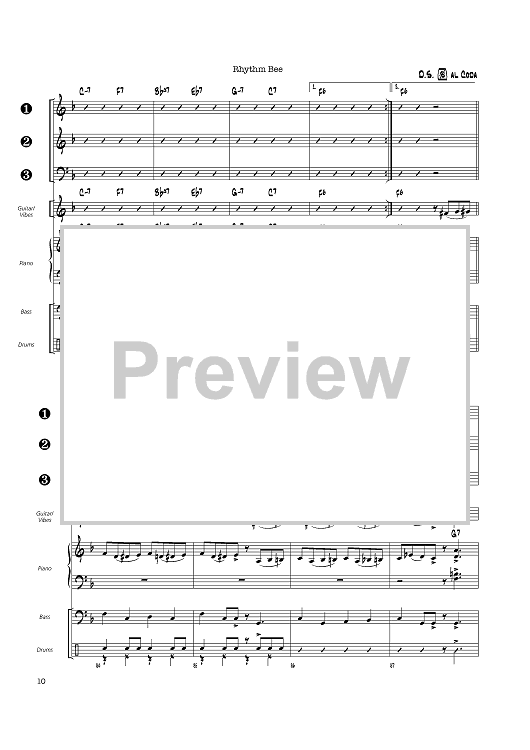 Rhythm Bee - Score" Sheet Music for Jazz Combo - Sheet Music Now