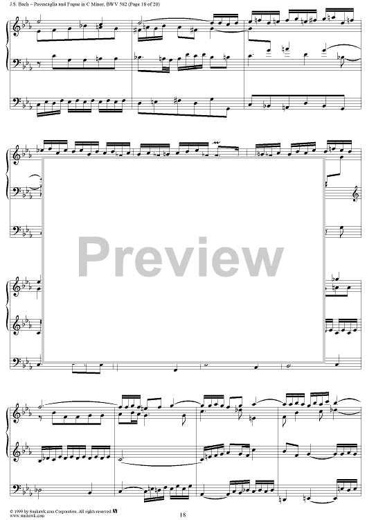 Passacaglia and Fugue in C Minor, BWV 582" Sheet Music for Organ Solo ...