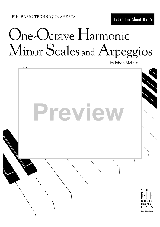 One-Octave Harmonic Minor Scales and Arpeggios" Sheet Music for Piano ...
