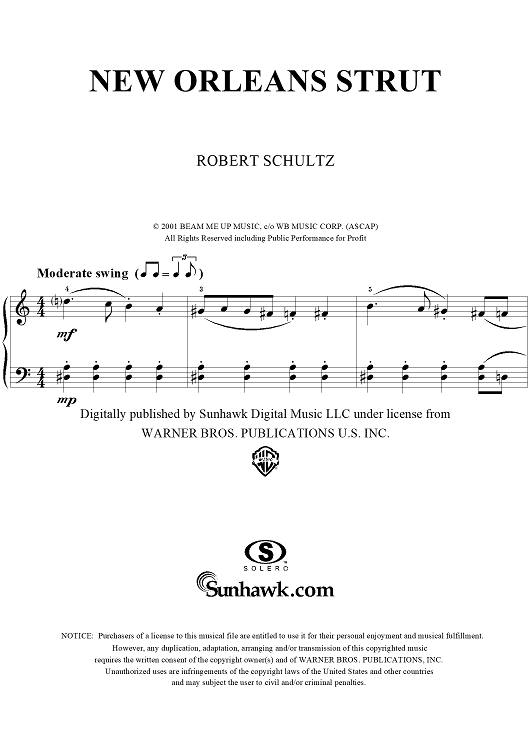 New Orleans Strut" Sheet Music for Easy Piano/Vocal - Sheet Music Now